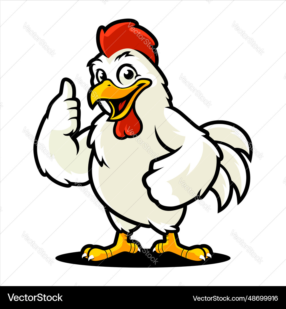 Chicken cartoon character mascot design Royalty Free Vector