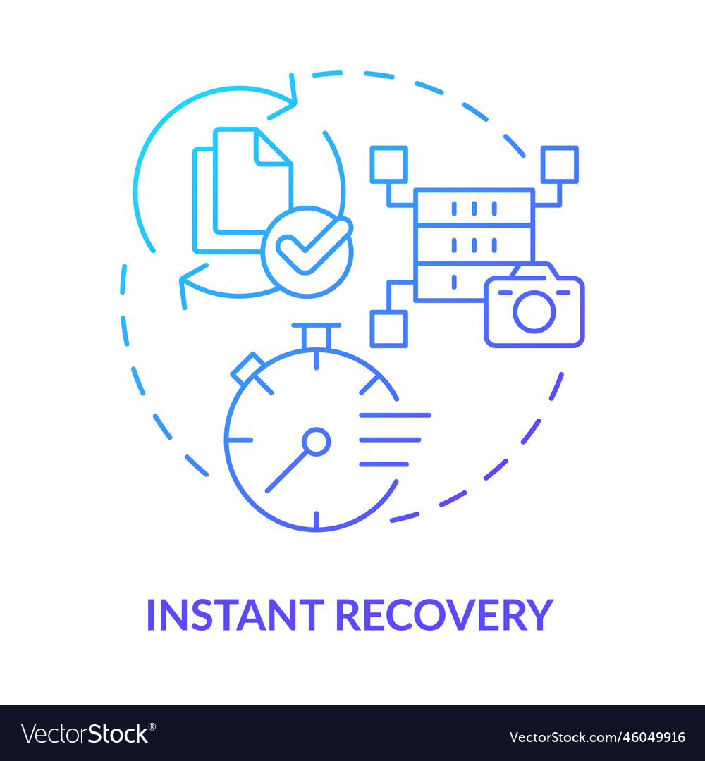 Instant recovery blue gradient concept icon Vector Image Instant recovery blue gradient concept icon Vector Image