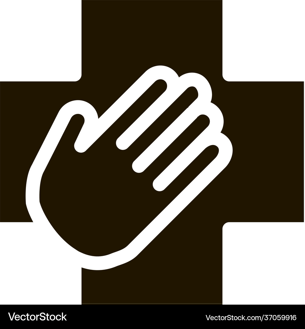Medical helping hand icon glyph Royalty Free Vector Image