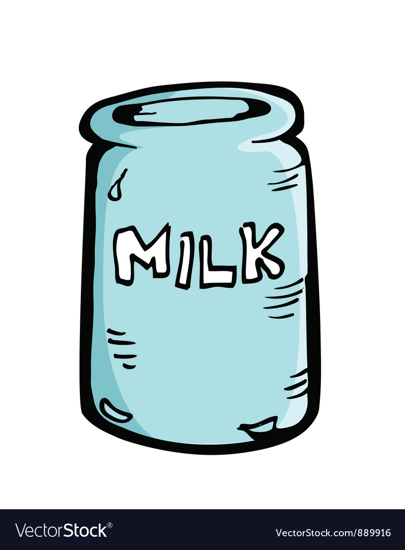 Milk jar Royalty Free Vector Image - VectorStock Milk jar Royalty Free Vector Image - VectorStock