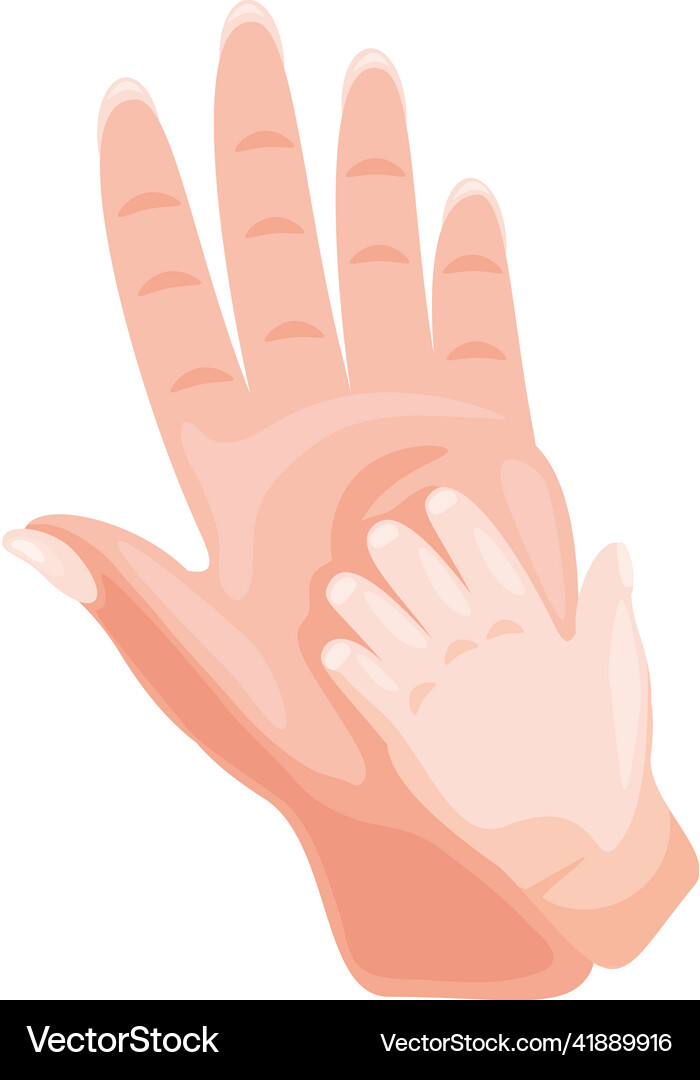 Mom and baby hands Royalty Free Vector Image - VectorStock