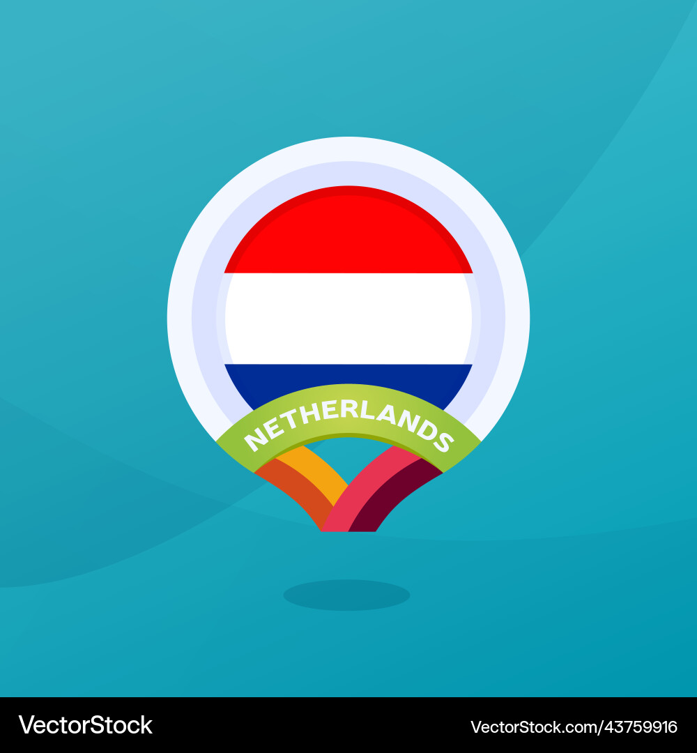 Netherlands flag map location pin european Vector Image