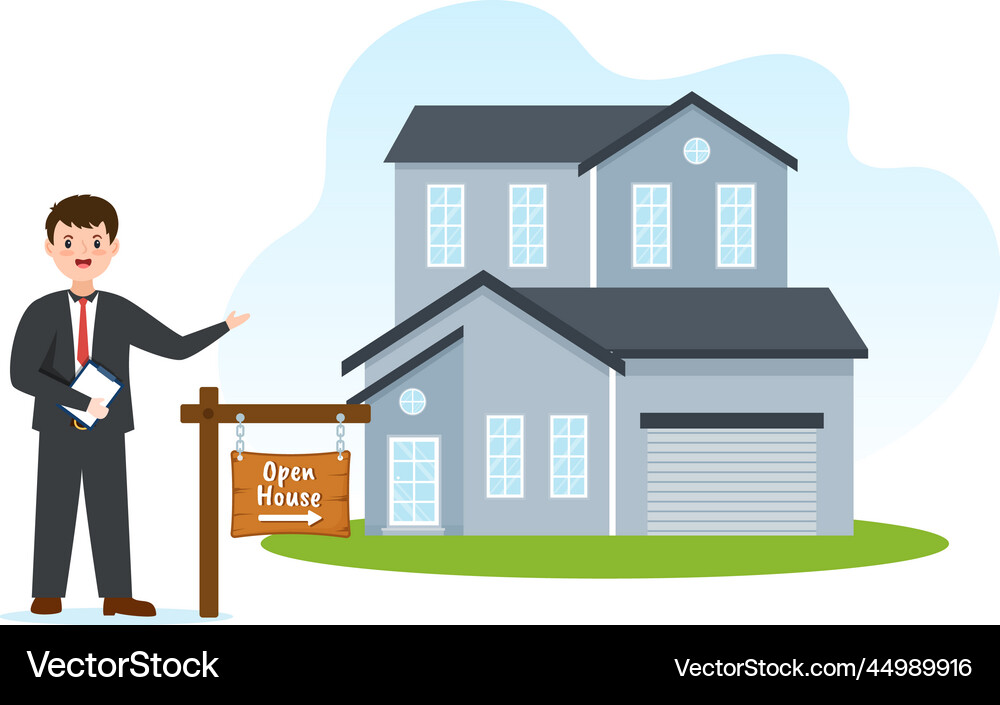 Open house for inspection property welcome Vector Image
