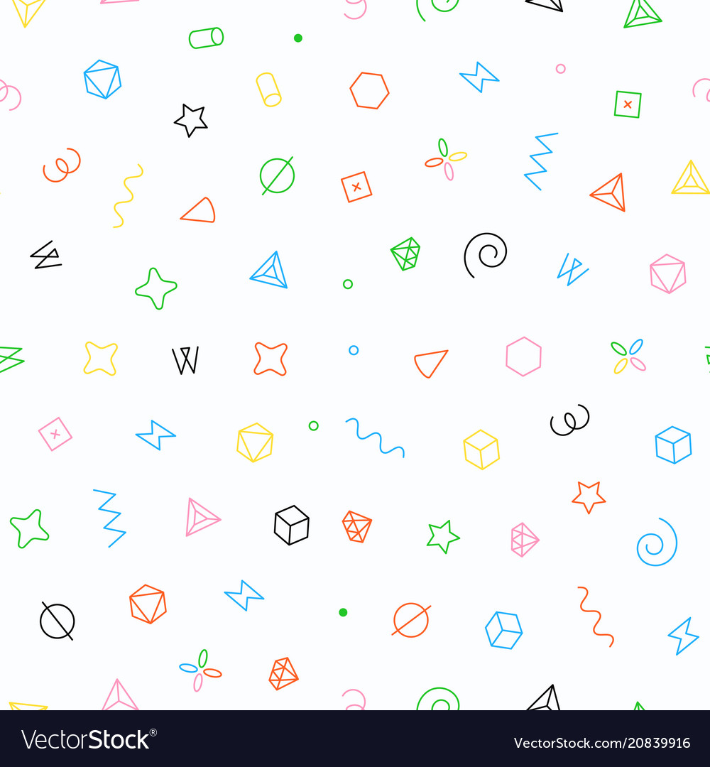 Seamless geometric pattern with elements Vector Image