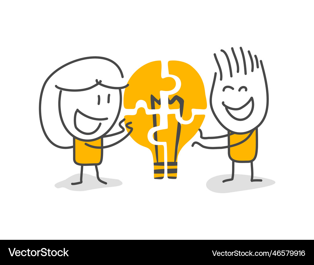 Stick figures hand drawn doodle line art cartoon Vector Image