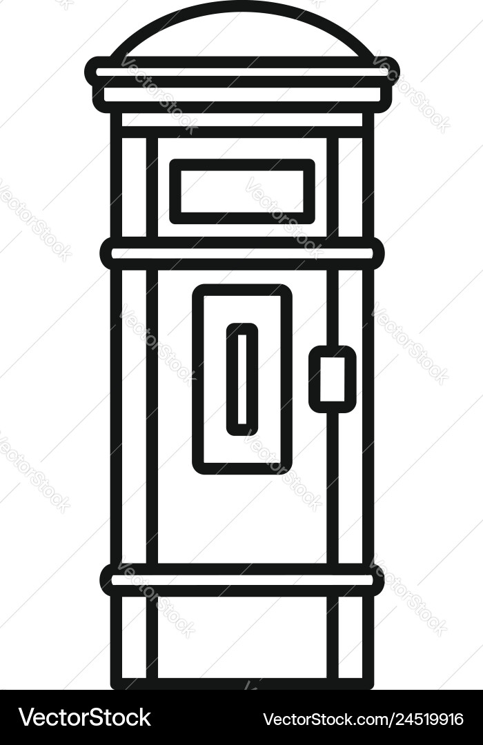 Street post box icon outline style Royalty Free Vector Image