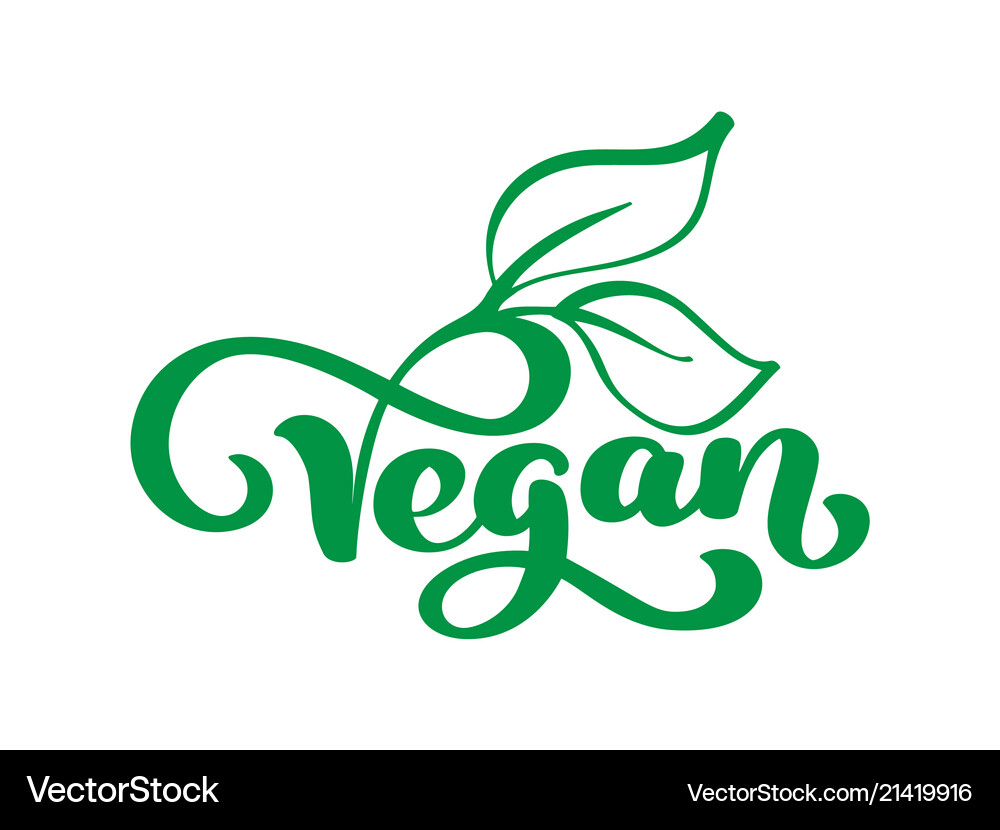 Vegan logo food design Royalty Free Vector Image