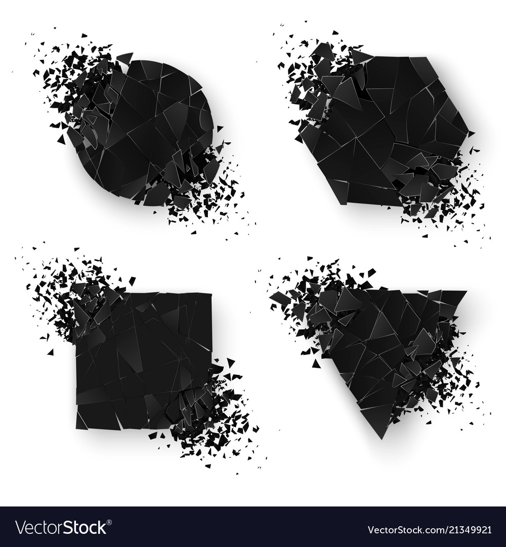 Abstract Explosion Geometric Shapes Web Banners Vector Image