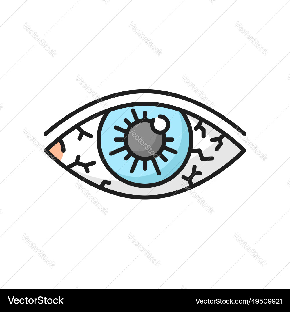 Allergy irritated eyes symptom color line icon Vector Image