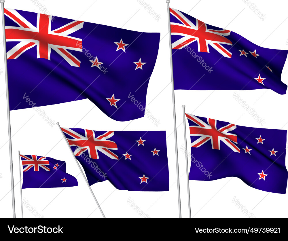 Flags of new zealand Royalty Free Vector Image