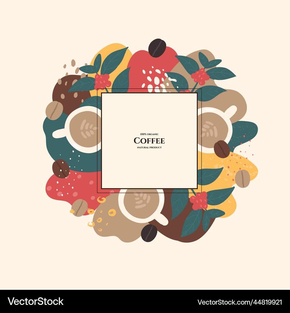 Frame with doodle coffee Royalty Free Vector Image