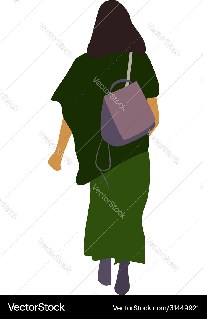 Girl in green on white background Royalty Free Vector Image