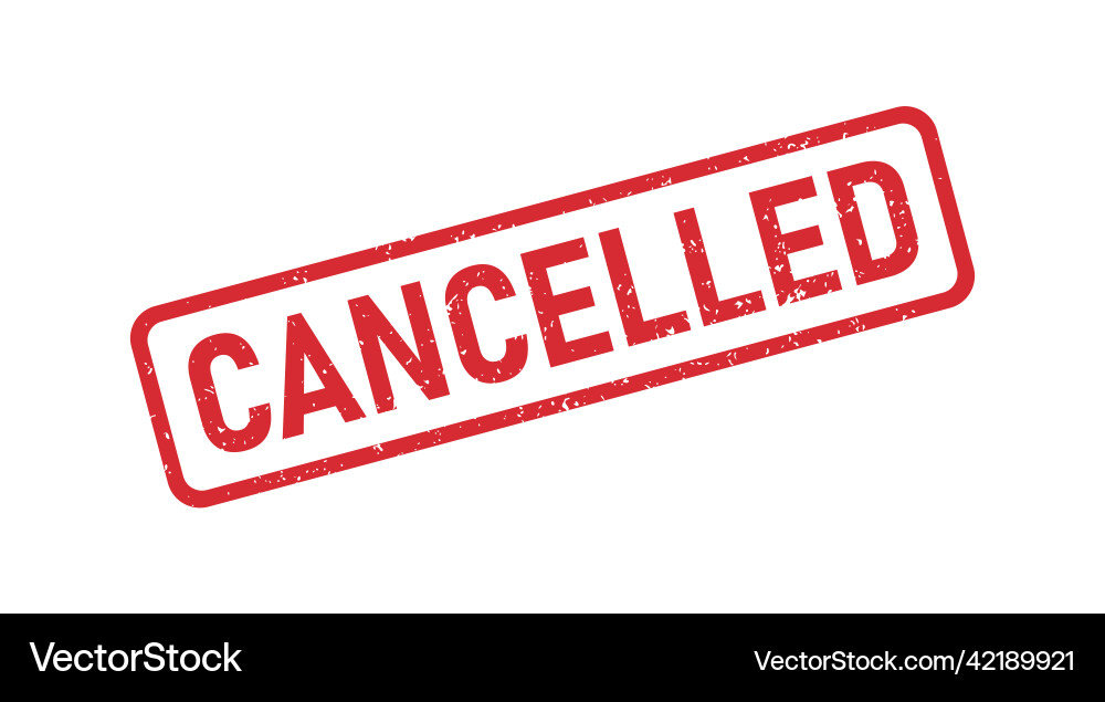 Grunge red cancelled word rubber stamp cancel Vector Image