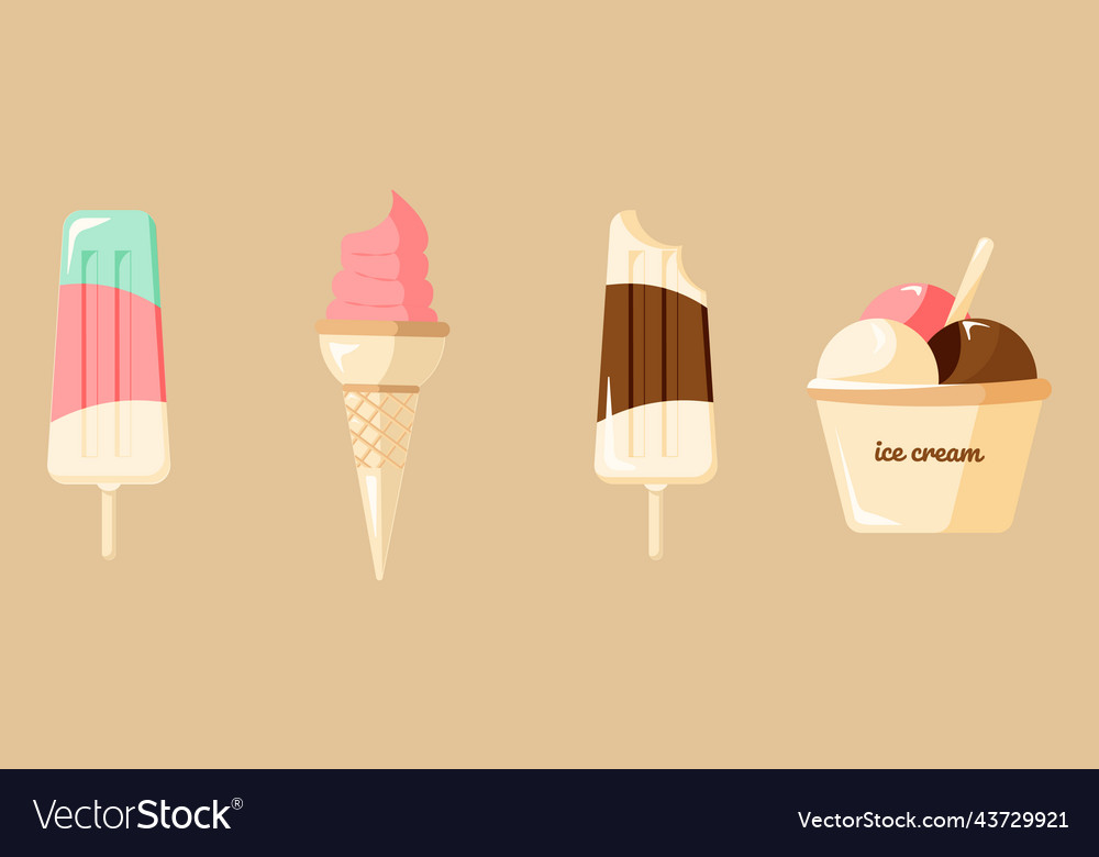 Icecream set Royalty Free Vector Image - VectorStock
