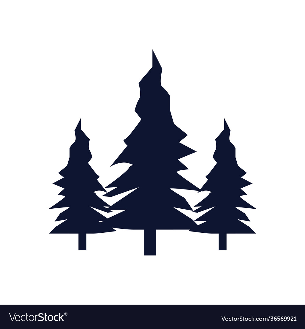 Pines trees forest Royalty Free Vector Image - VectorStock