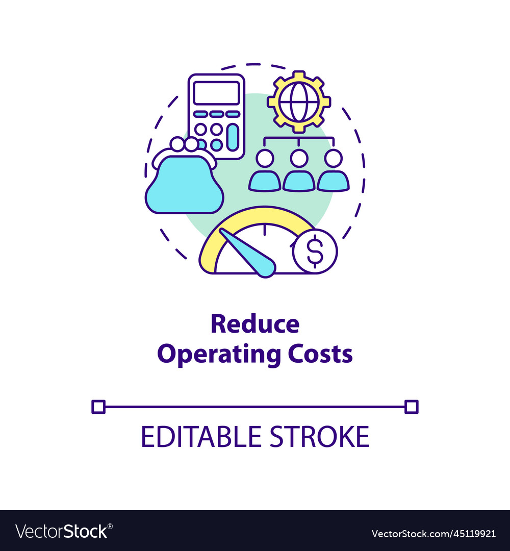 Reduce operating costs concept icon Royalty Free Vector