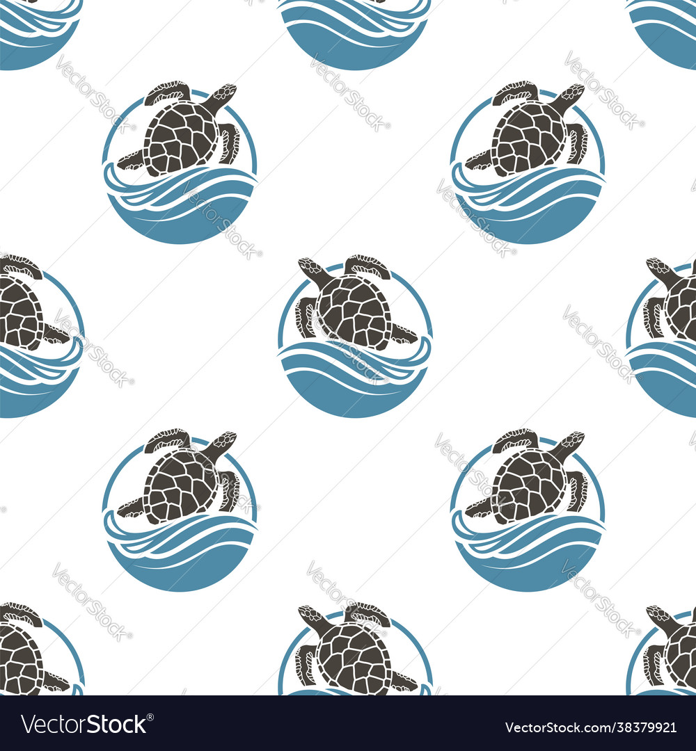 Seamless pattern with turtles Royalty Free Vector Image