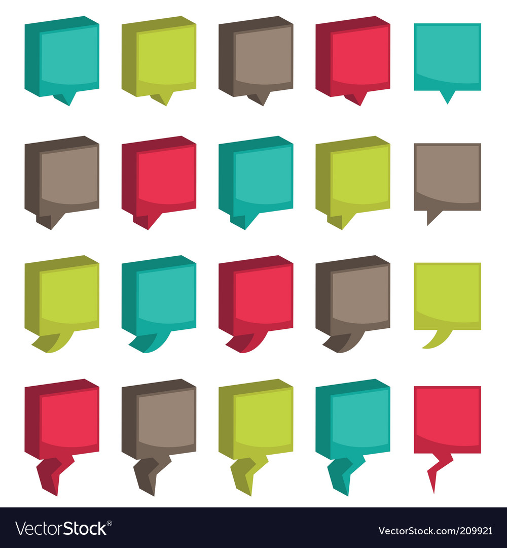 Square 3d tabs Royalty Free Vector Image - VectorStock