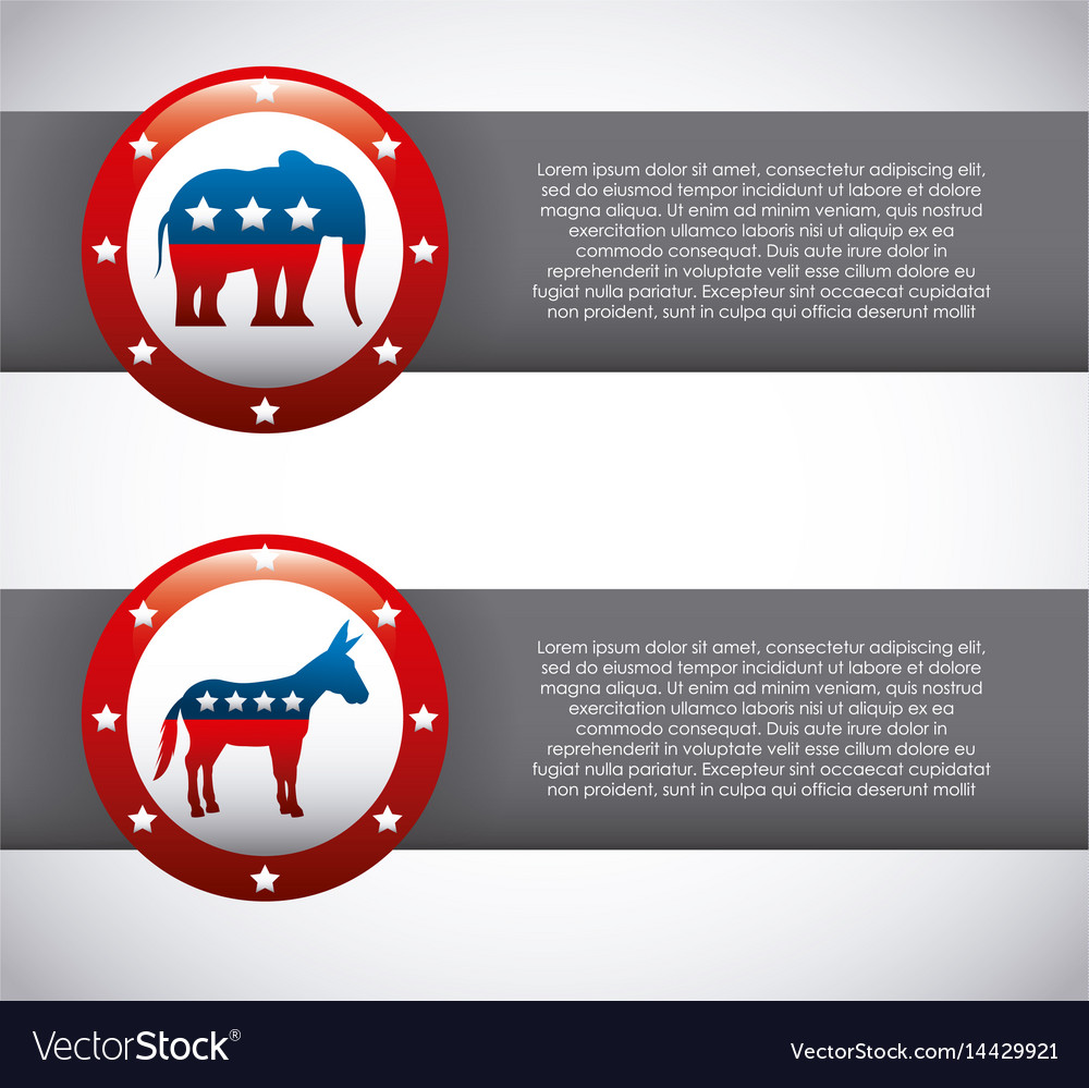 Usa political parties infograhic Royalty Free Vector Image