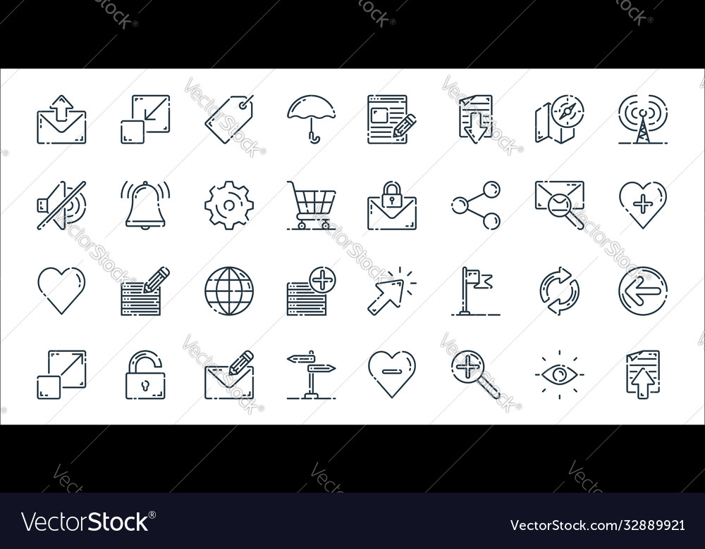 User interface line icons linear set quality line Vector Image
