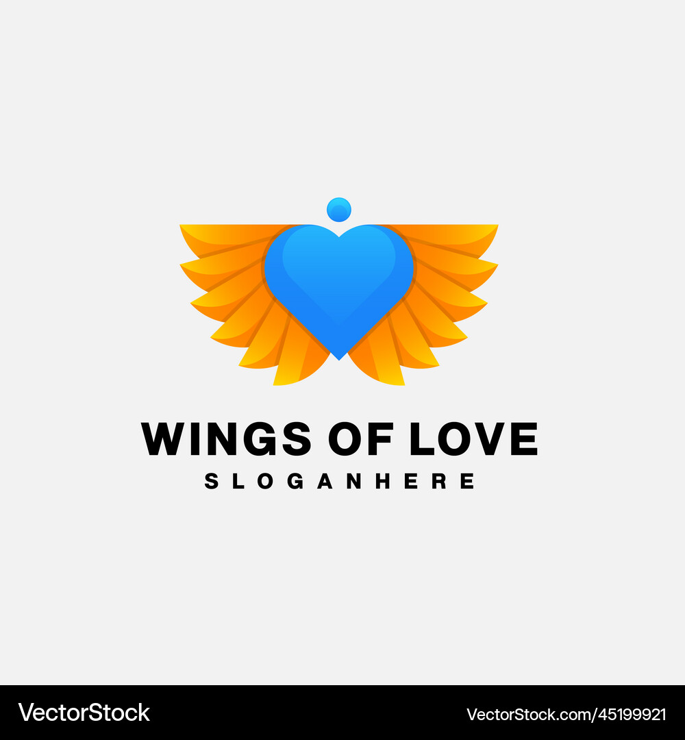 Wings of love logo design icon Royalty Free Vector Image