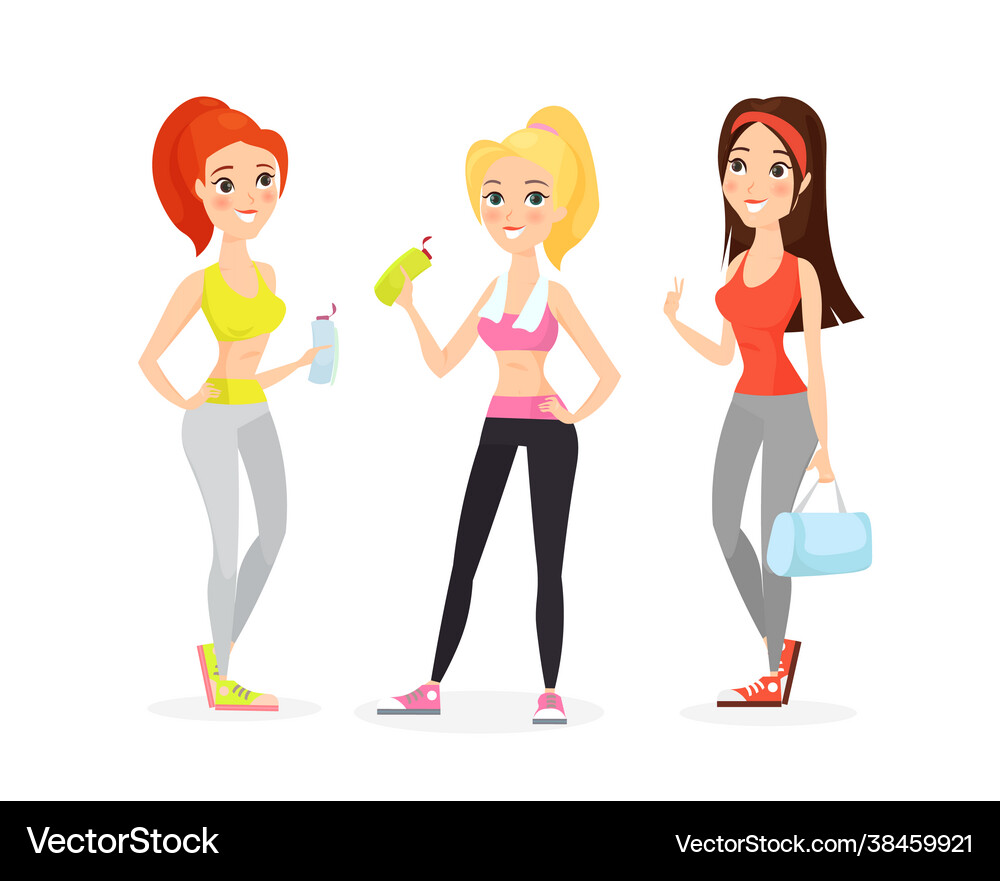 Young women in sport Royalty Free Vector Image