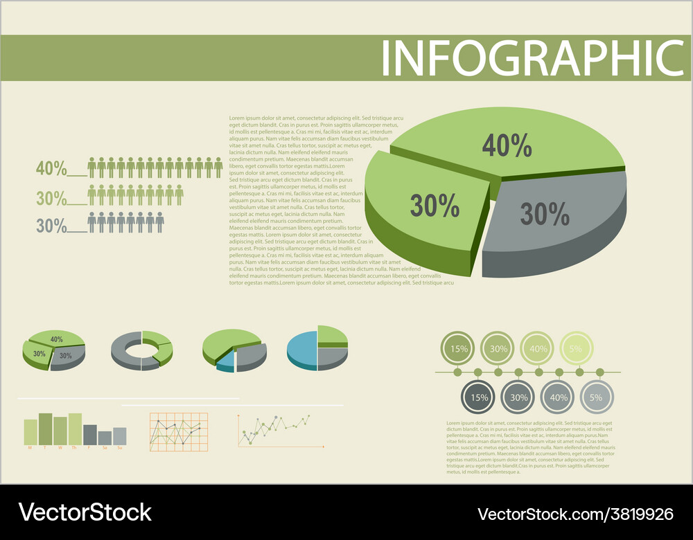 An infographic showing percentage people Vector Image