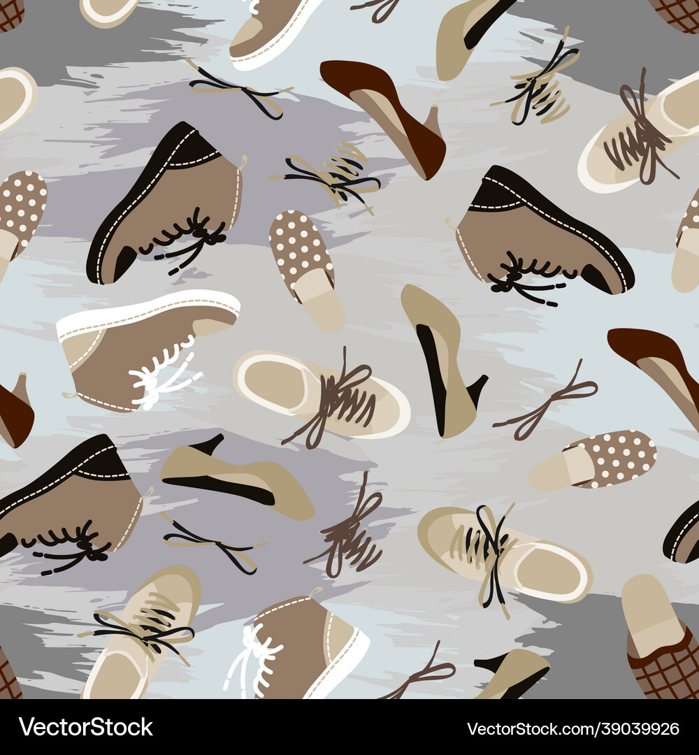 Background of different shoes seamless Royalty Free Vector