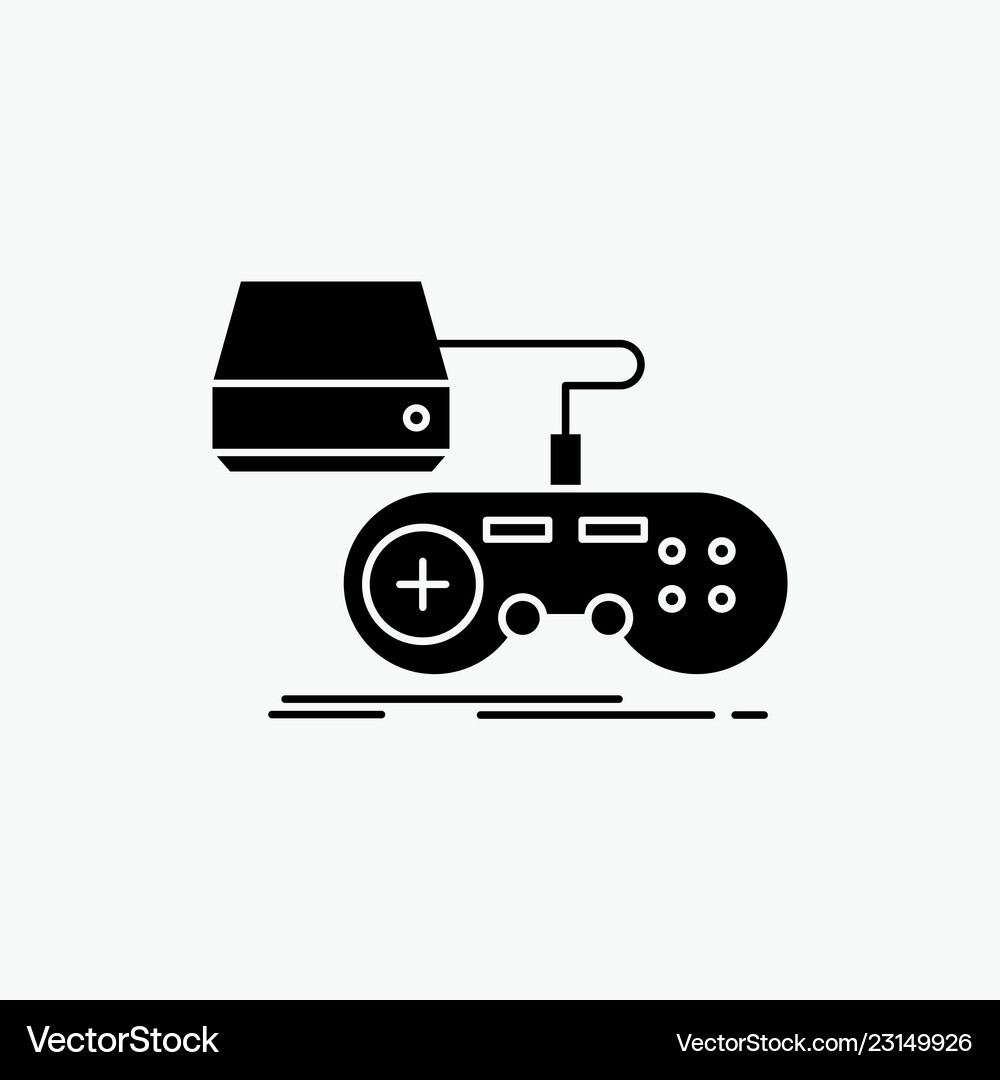 Console game gaming playstation play glyph icon Vector Image
