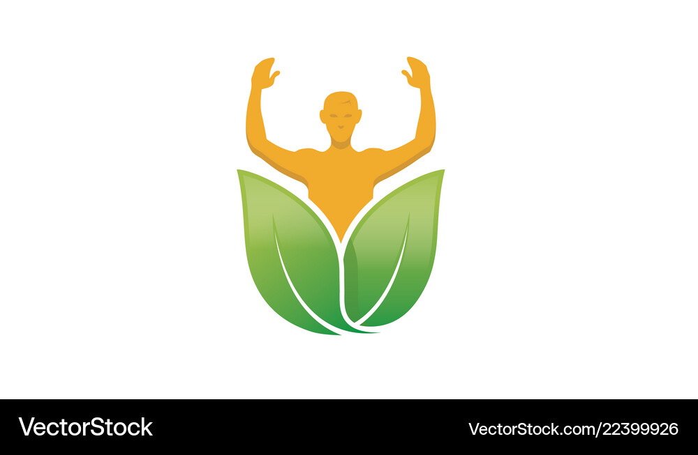 Creative body leaves spa logo Royalty Free Vector Image