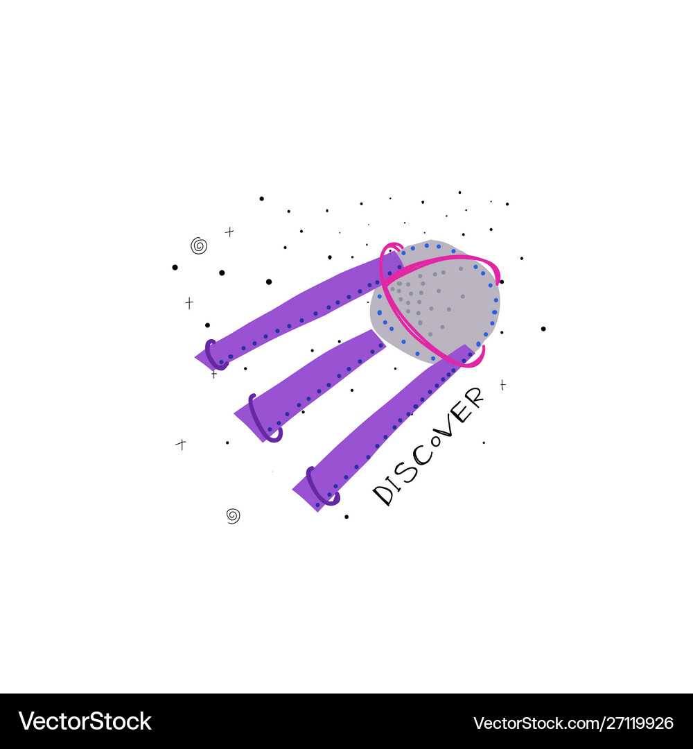 Discover universe space satellite star card Vector Image