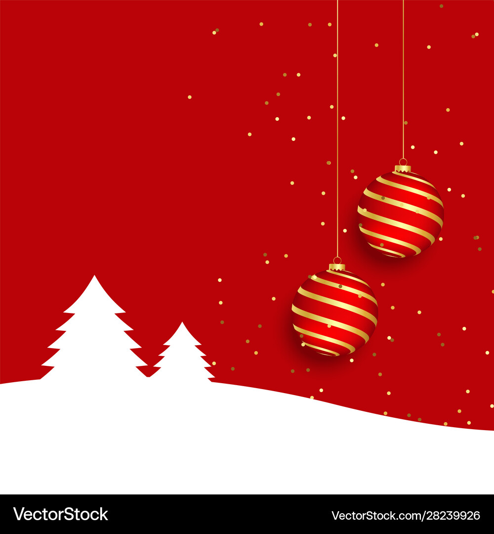 Elegant red merry christmas greeting Royalty Free Vector