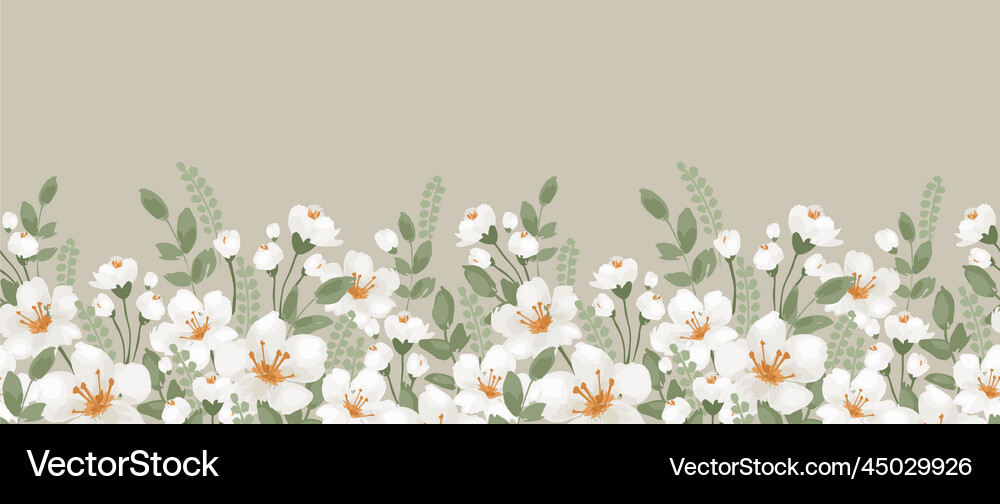 Floral seamless border design for paper Royalty Free Vector