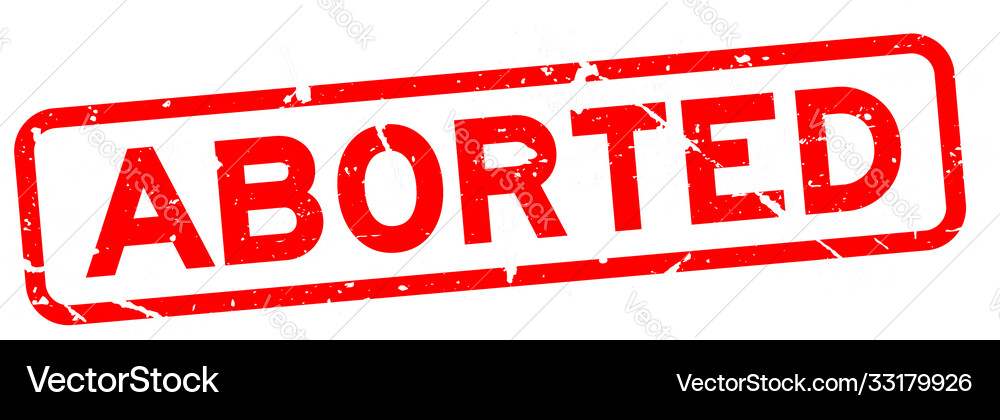 Grunge red aborted word square rubber seal stamp Vector Image