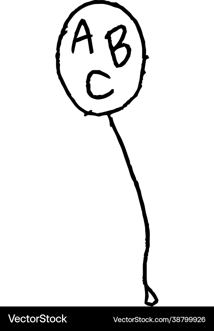 Monochrome cute balloon scribble drawn a child Vector Image