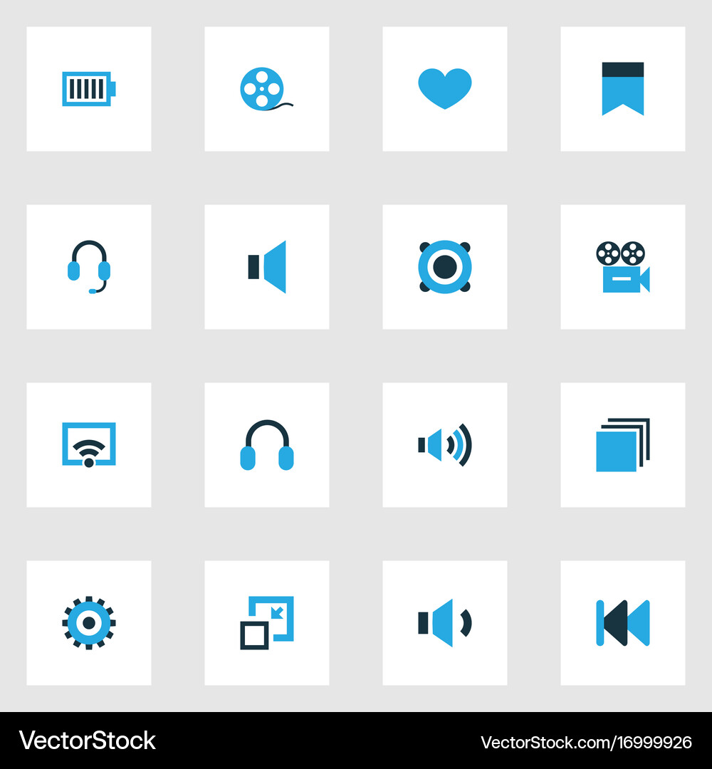 Multimedia colorful icons set collection Vector Image