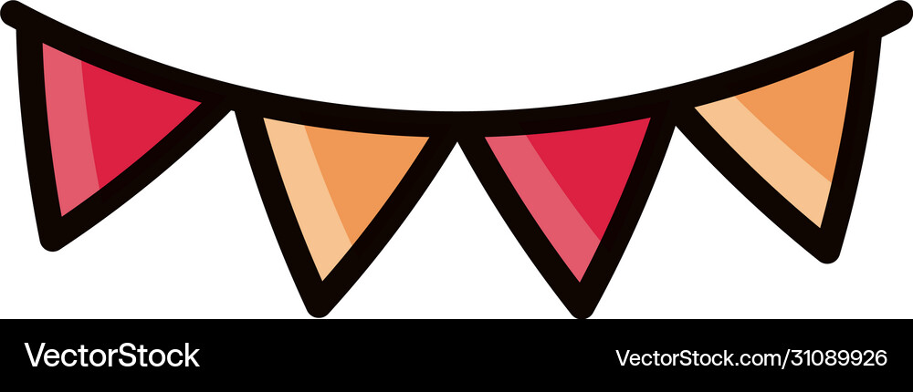 Pennants decoration ornament celebration line Vector Image