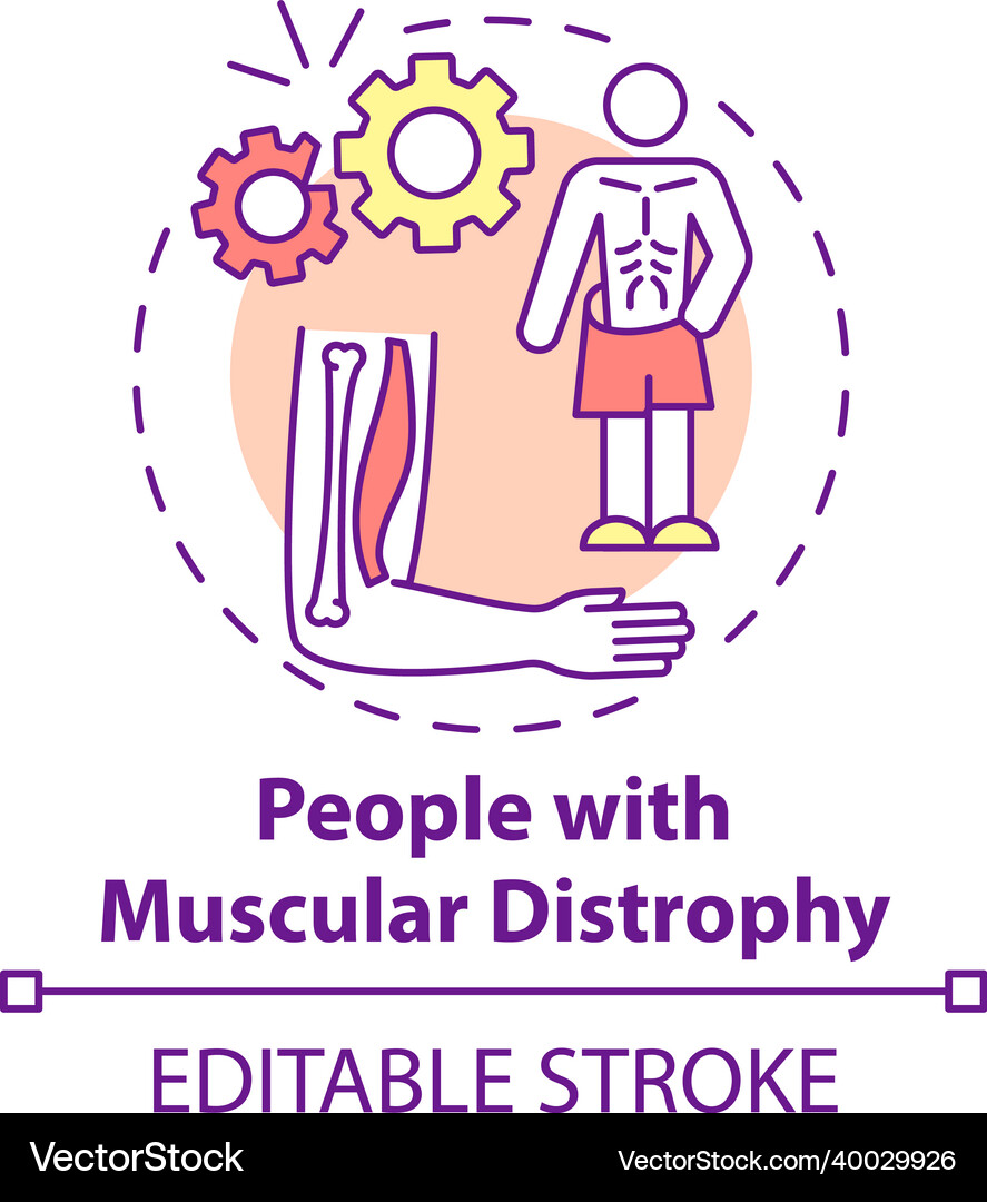 People with muscular distrophy concept icon Vector Image