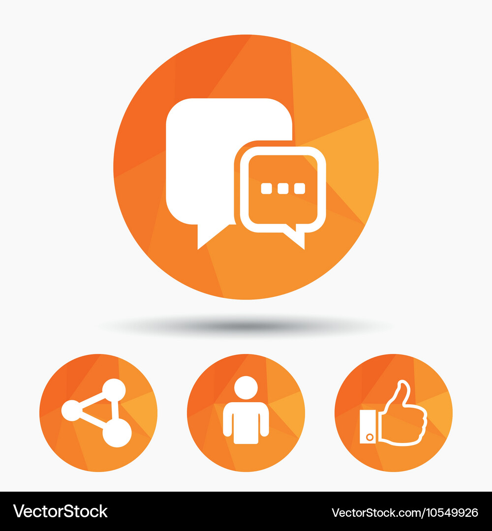 Social media icons chat speech bubble and share Vector Image