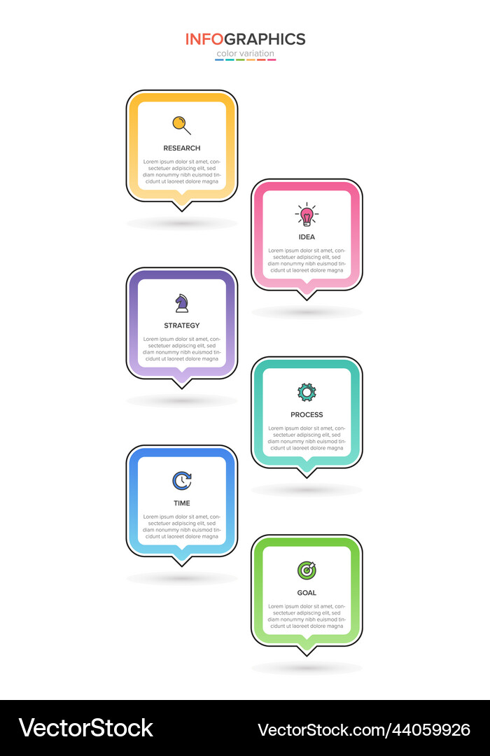 Vertical infographic design with icons and 6 Vector Image