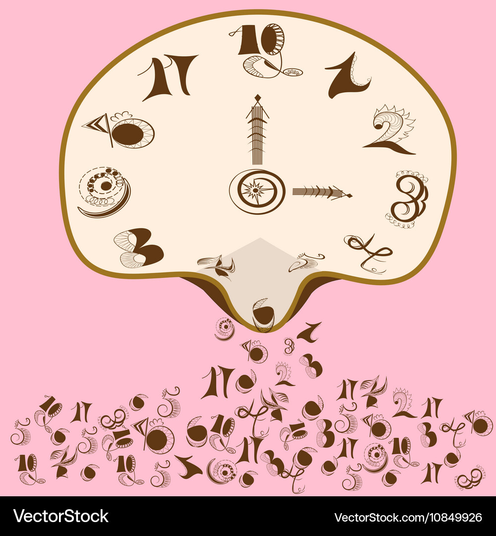 Watch curved abstract numbers are coming down Vector Image