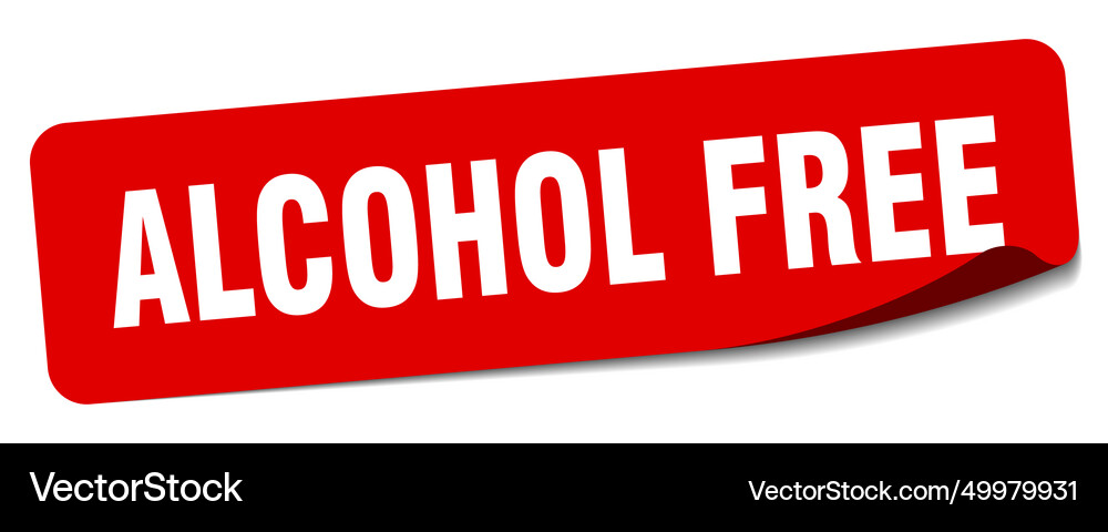 Alcohol free sticker label Royalty Free Vector Image