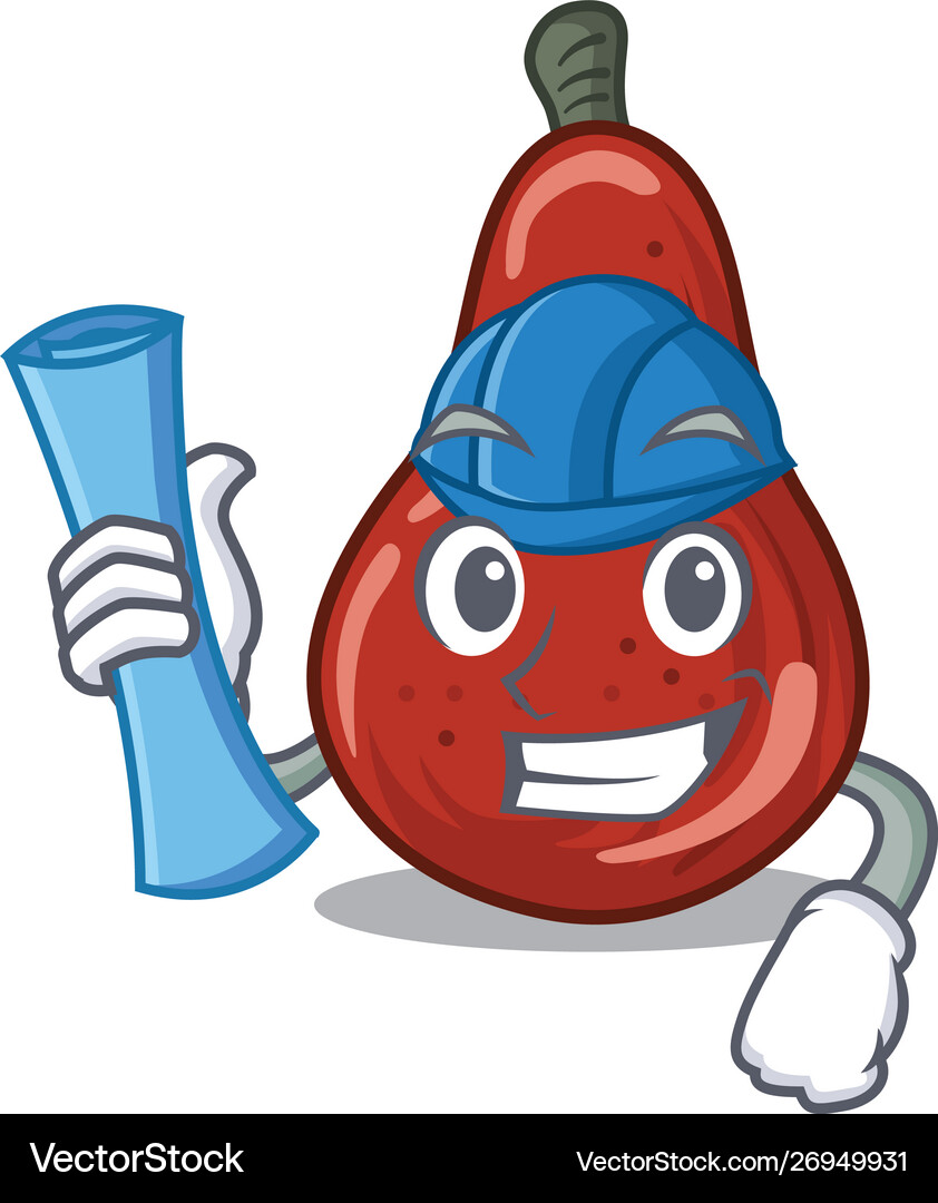Architect red pears in a cartoon basket Royalty Free Vector