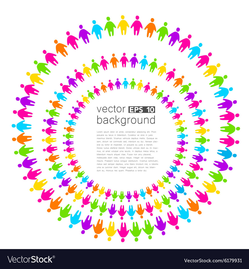 Background template with colorful people Vector Image