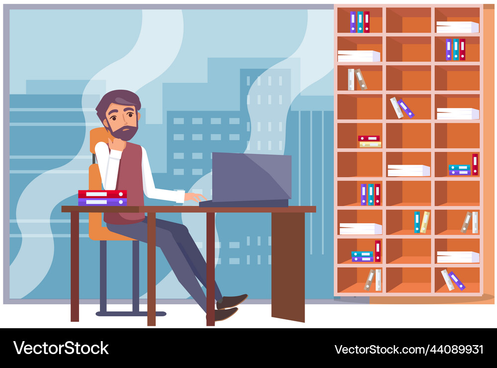 Business employees on their workspace co-worker Vector Image