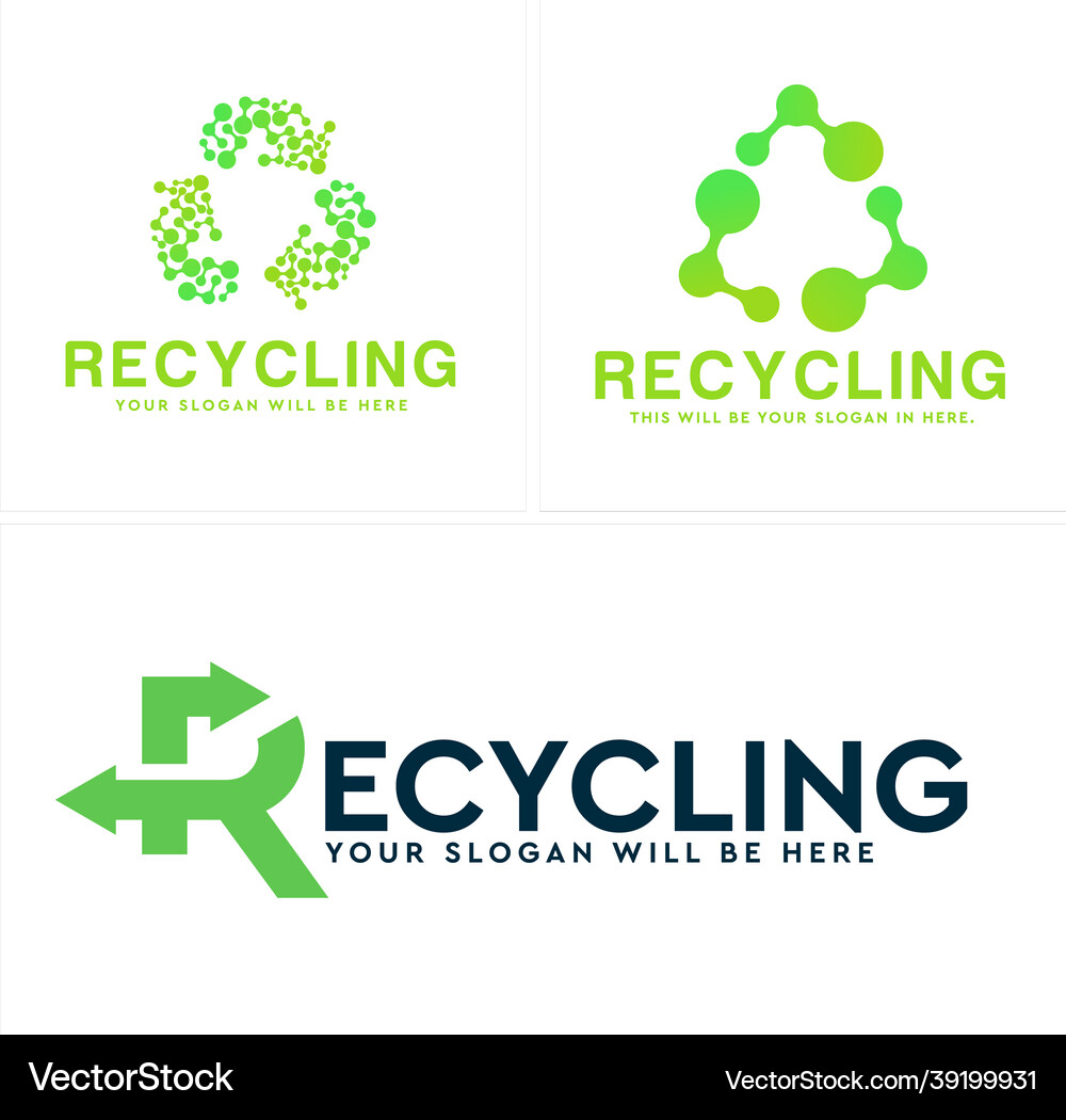 Ecological recycling icon logo design Royalty Free Vector