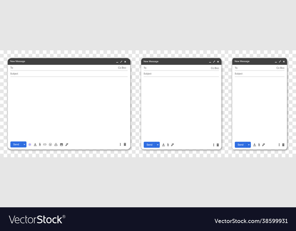 Email interface set Royalty Free Vector Image - VectorStock