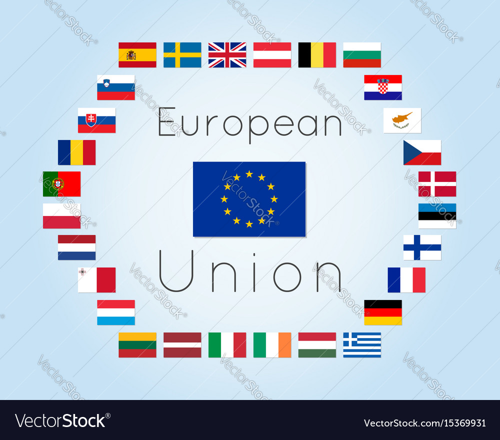European union countries flags Royalty Free Vector Image European union countries flags Royalty Free Vector Image