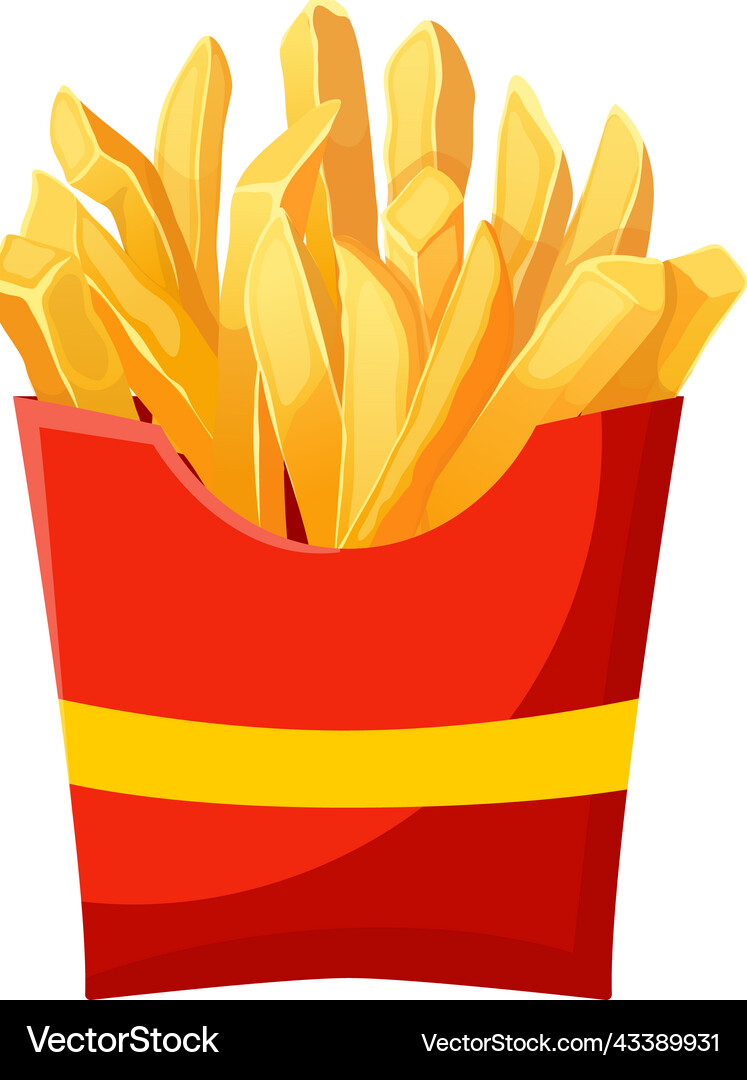 French fries box cartoon Royalty Free Vector Image