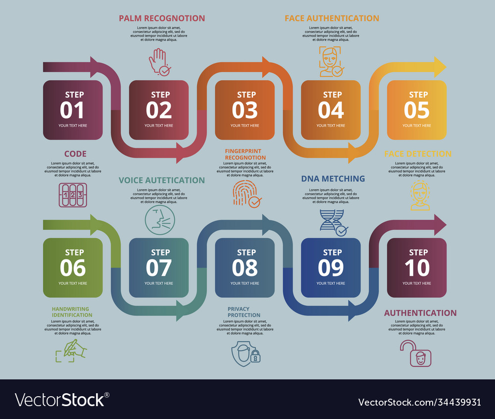 Infographic authentication template icons Vector Image